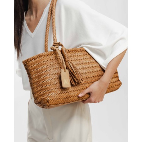 Bolso de hombro de piel Perkins Negro | BIBA Shops
